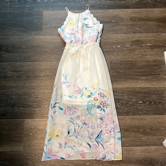 BCX | Dresses | Bcx Girl White Dress With Floral Overlay | Poshmark